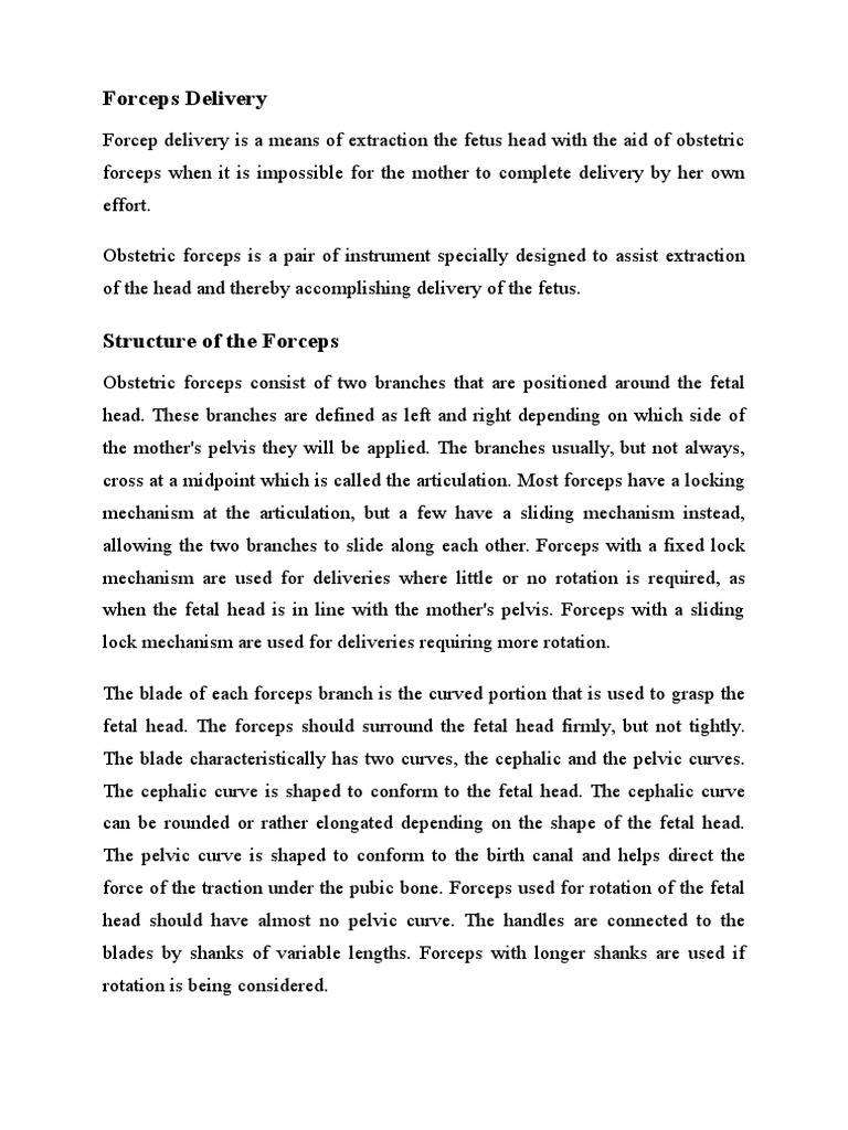 Forcep Delivery | PDF | Maternal Health | Childbirth