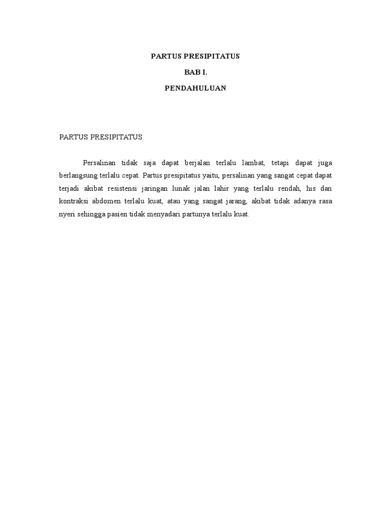 Partus Presipitatus | PDF