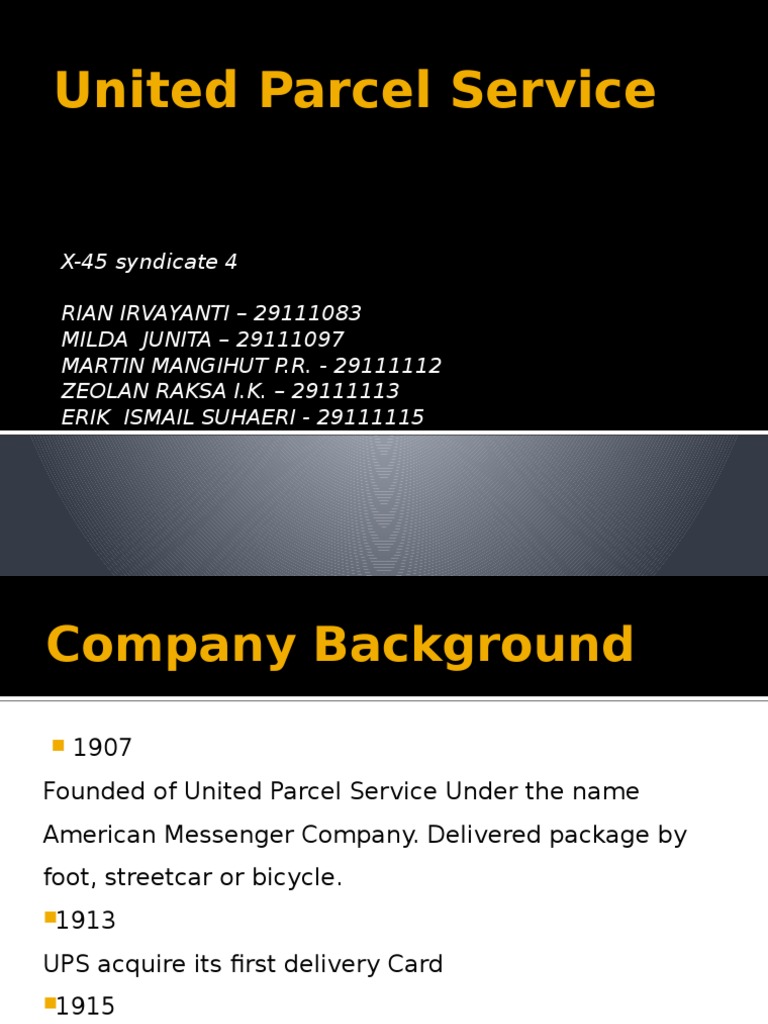 History and Strategy of UPS | PDF | United Parcel Service | United ...