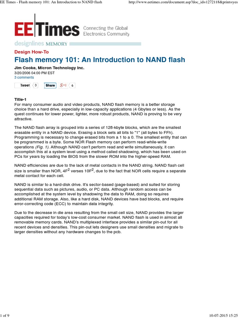 An Introduction To NAND Flash | PDF | Flash Memory | Random Access Memory