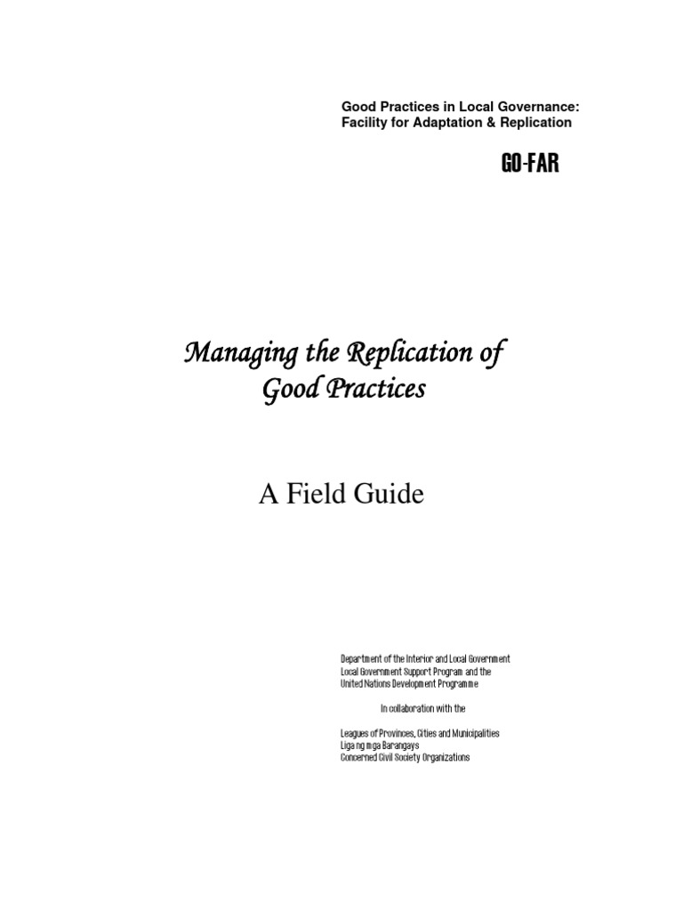 Managing The Replication of Good Practices: A Field Guide | PDF ...
