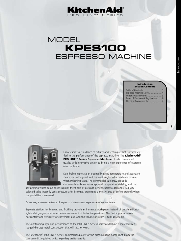 KitchenAid Coffeemaker User Manual PROLINE SERIES KPES100 | PDF | Food ...