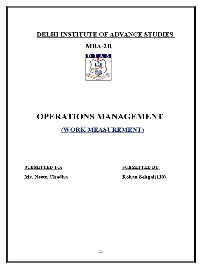 Work Measurement | PDF | Business