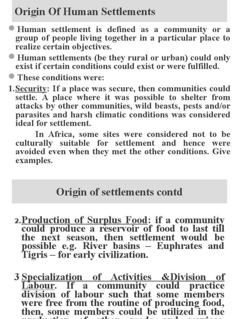 Origin of Human Settlements 2014 | PDF | Village | Civilization