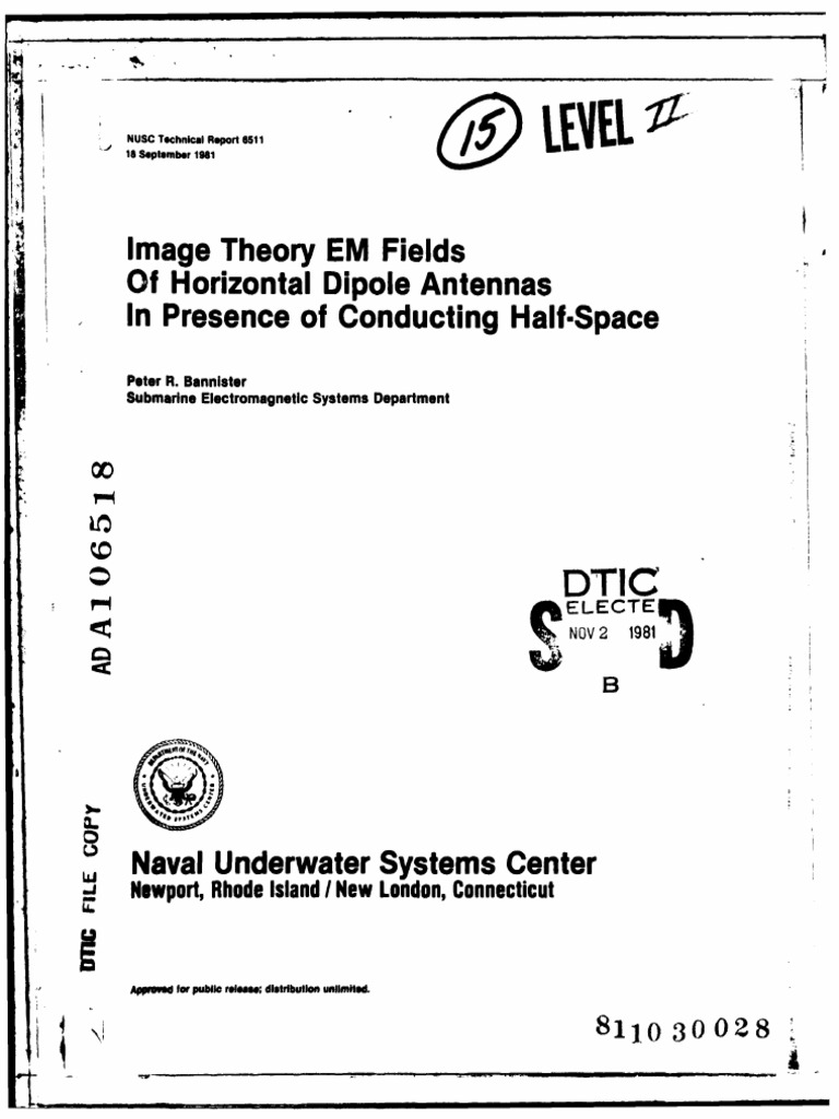 Image Theory EM Fields of Horizontal Dipole Antennas in Presence of Conducting Half-Space | PDF ...
