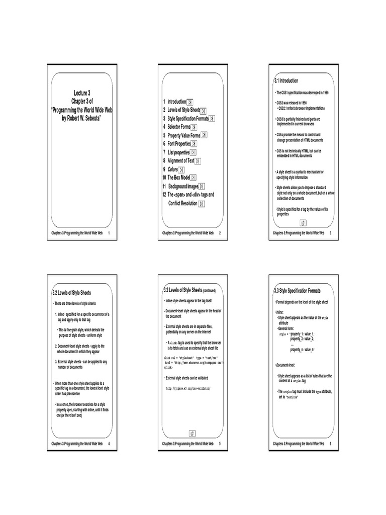 Chapter 3 of "Programming The World Wide Web by Robert W. Sebesta ...