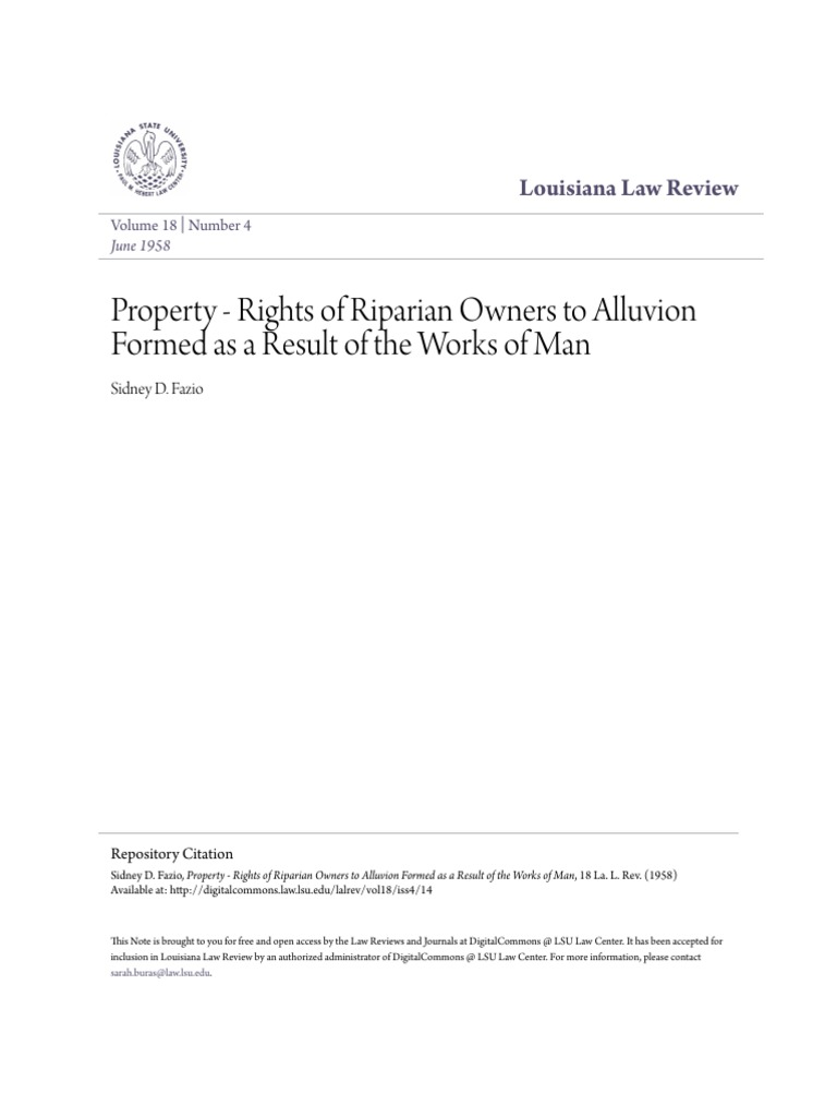 Property - Rights of Riparian Owners To Alluvion Formed As A Resu | PDF ...