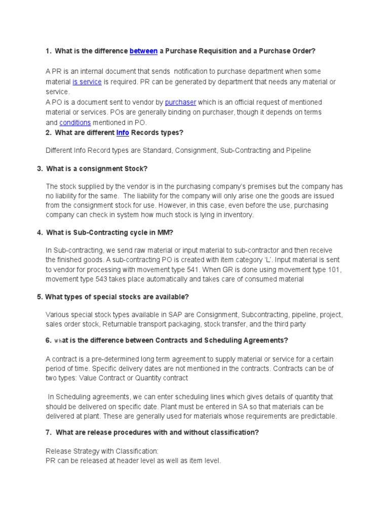 SAP MM Interview Questions Guide | PDF | Stocks | Real Estate Appraisal