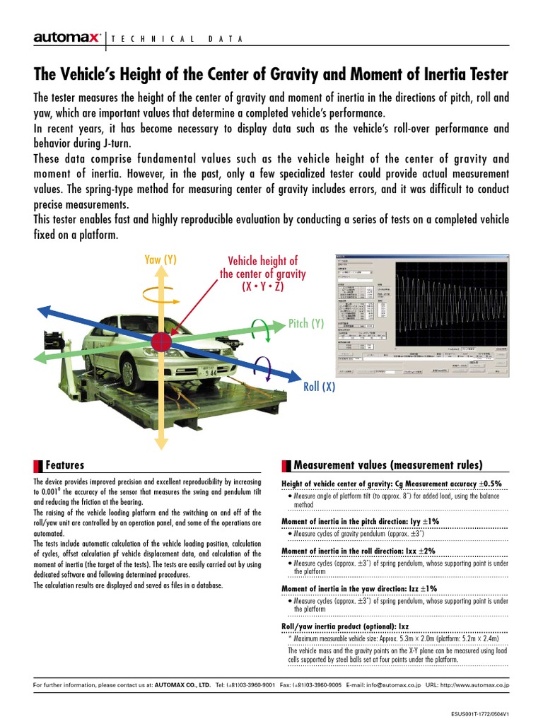 The Vehicle's Height of The Center of Gravity and Moment of Inertia ...