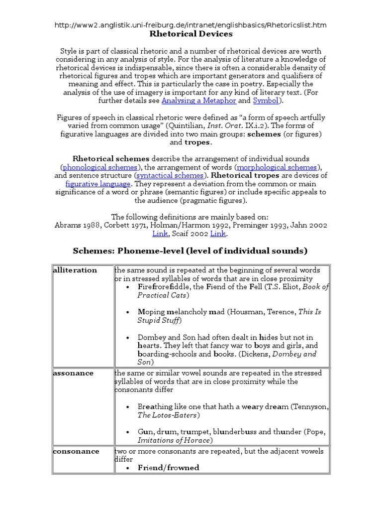 Rhetorical Devices | Download Free PDF | Rhetoric | Poetry