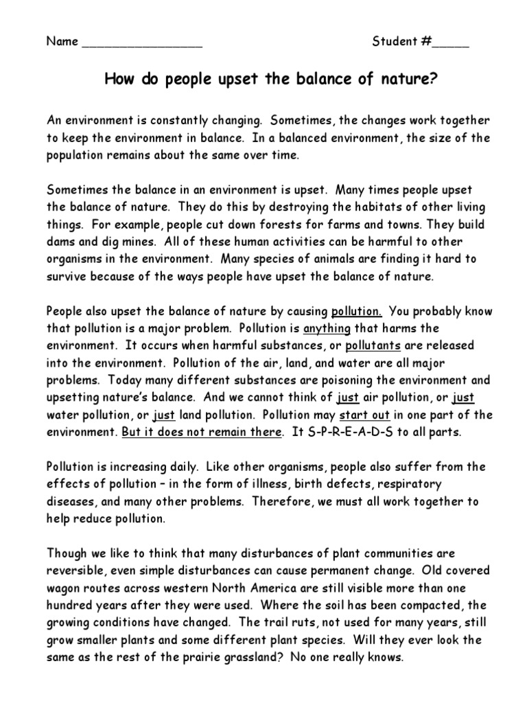 How Do People Upset The Balance of Nature Un | PDF | Rainforest | Pollution