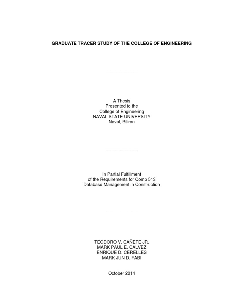 Graduate Tracer Study of The College of Engineering | PDF ...