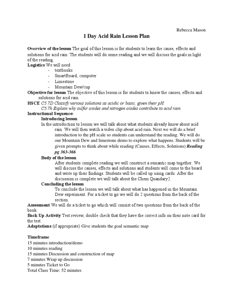 Acid Rain Lesson | PDF