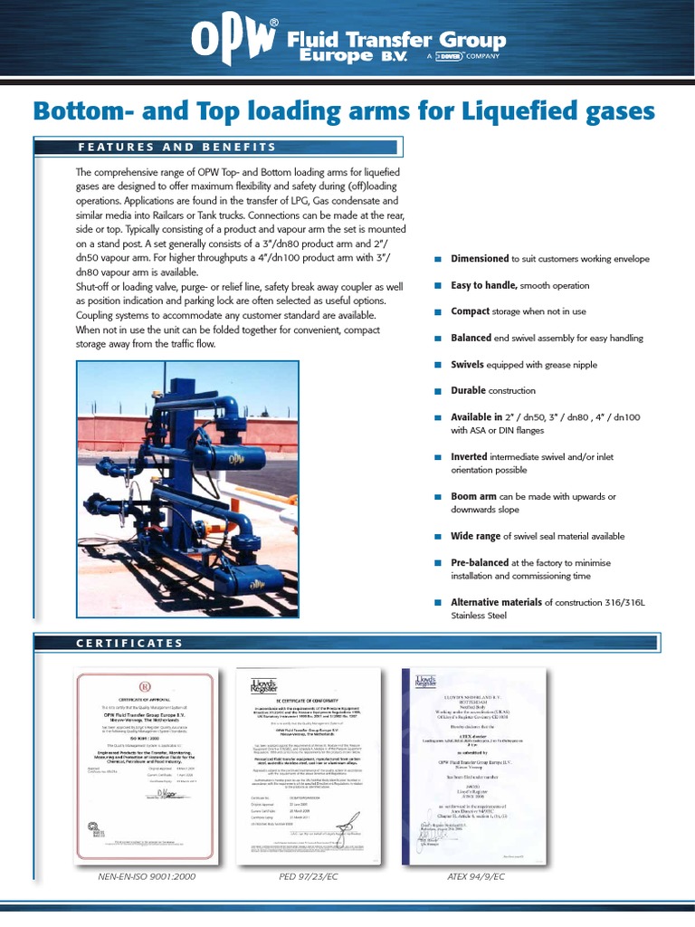 Bottom-And Top Loading Arms For Liquefied Gases | PDF | Valve ...