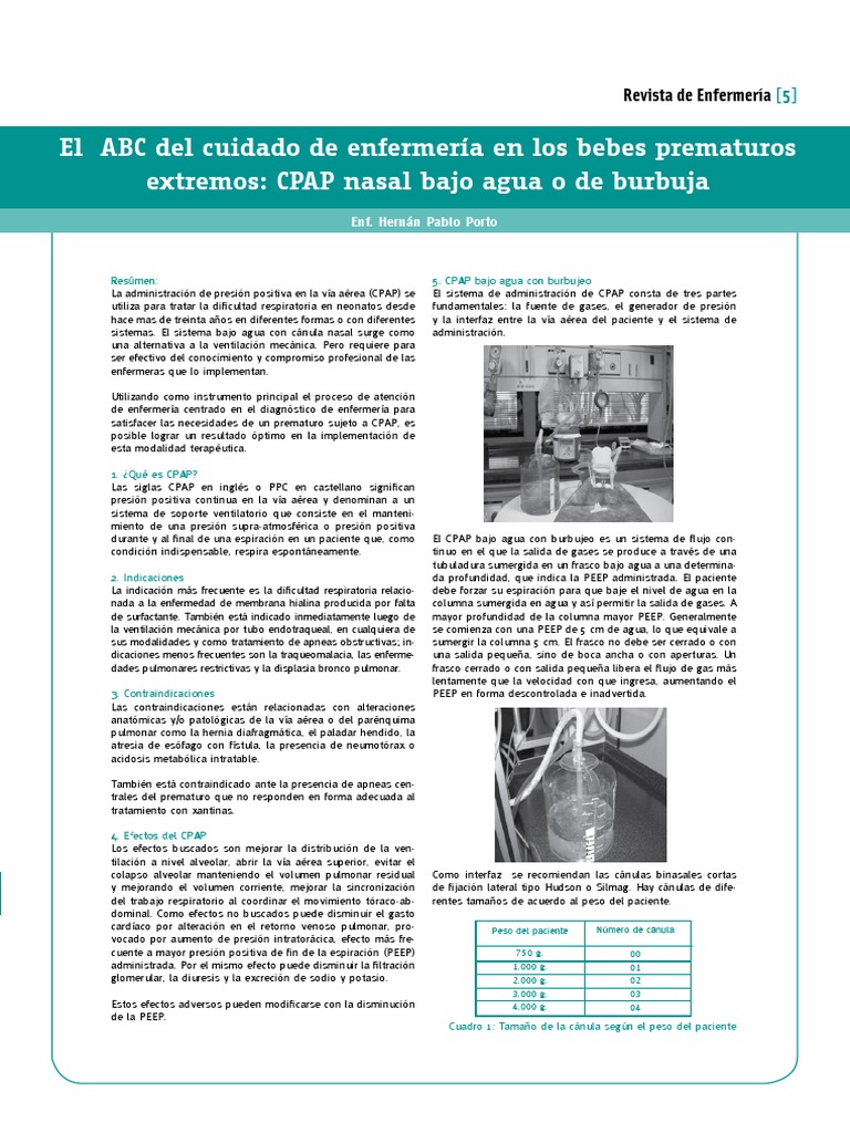Cuidados de CPAP en Neonatos Prematuros | PDF | Salud y bienestar ...