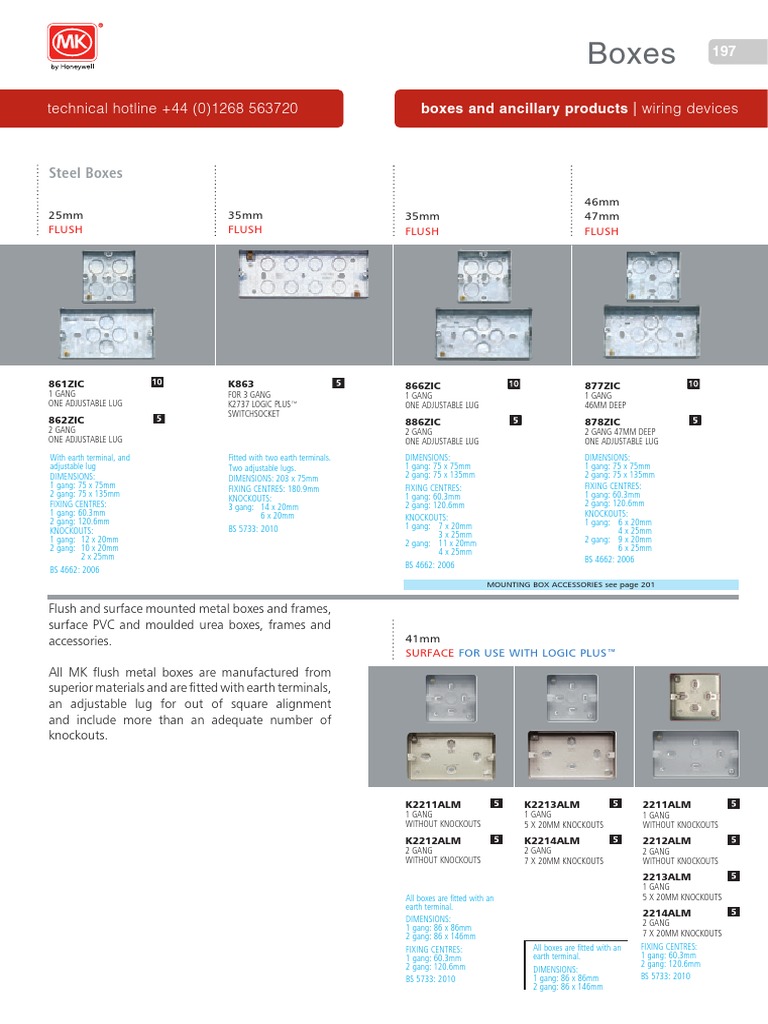 MK Boxes.pdf | Electrical Wiring | Electrical Connector