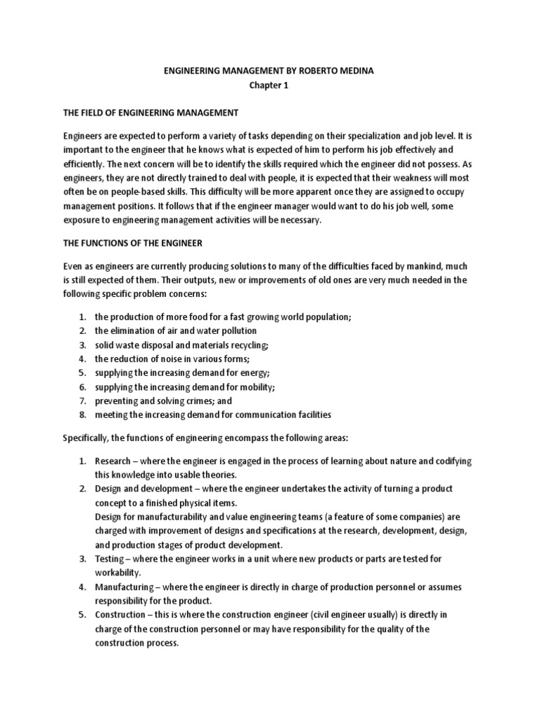 An Introduction to Engineering Management: Exploring the Roles, Skills ...