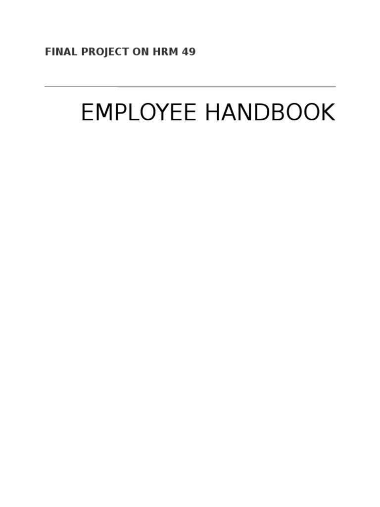 Final Project - Employee Handbook | PDF | Employee Benefits | Sick Leave
