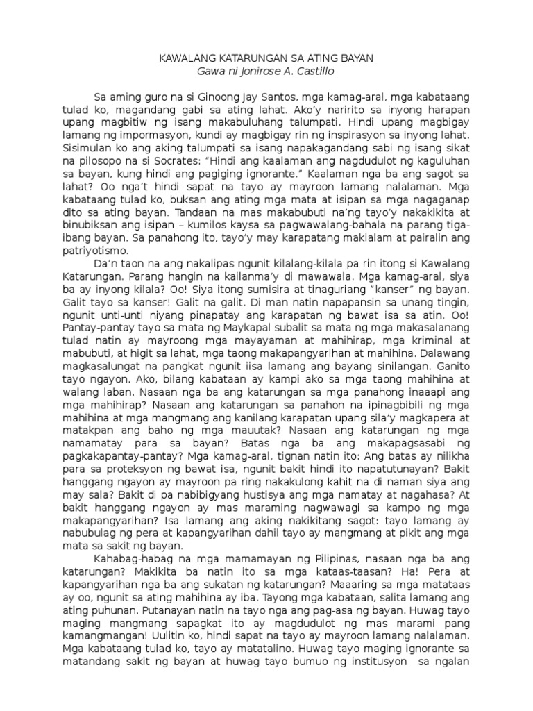Kawalang Katarungan Sa Ating Bayan | PDF