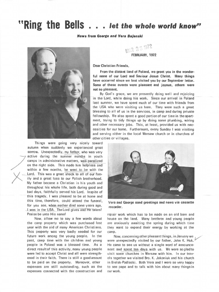 Bajenski George Vera 1972 Poland | PDF | Sermon | Jesus