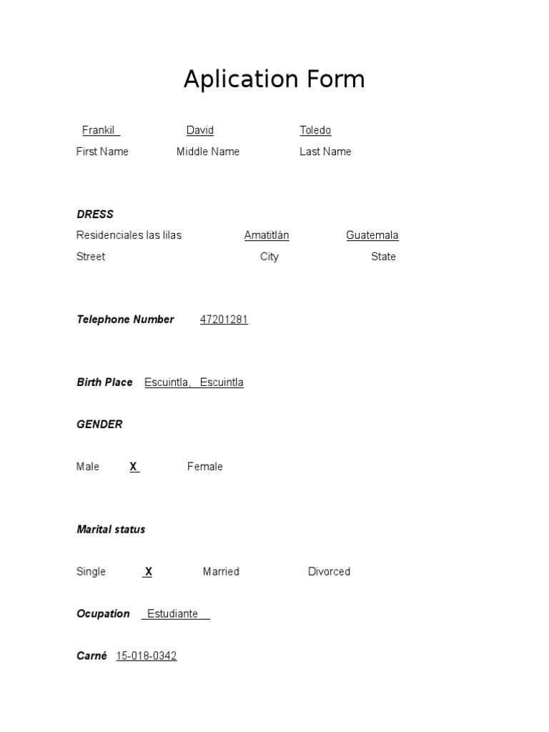 Aplication Form | PDF