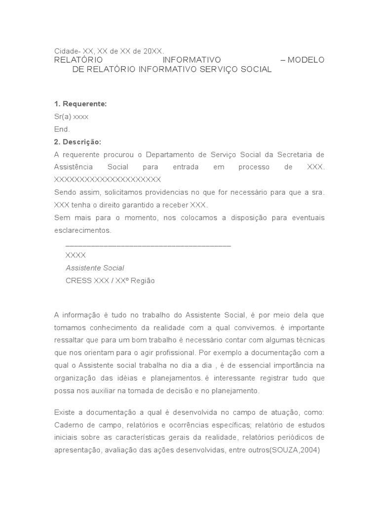 Relatório Informativo SOCIAL | PDF