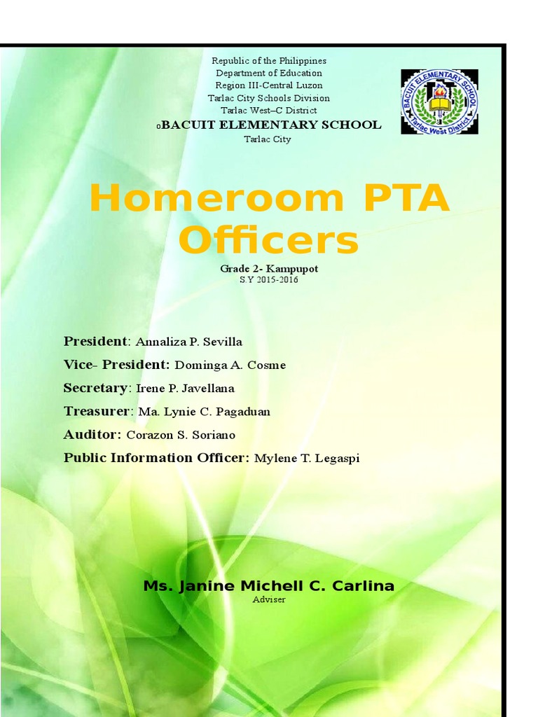 Tarlac City Grade 2 PTA Officers 2015-2016 | PDF