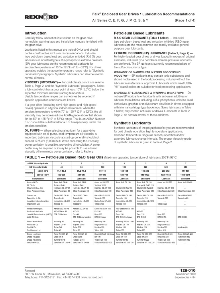 Falk Series C, E, F, G, J, P, Q, S, Y Gear Drives - Service Manual ...