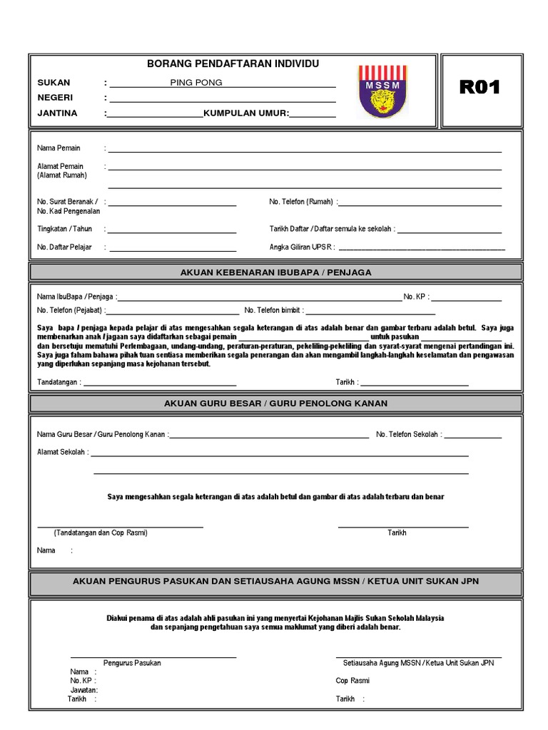 Borang R01 | PDF