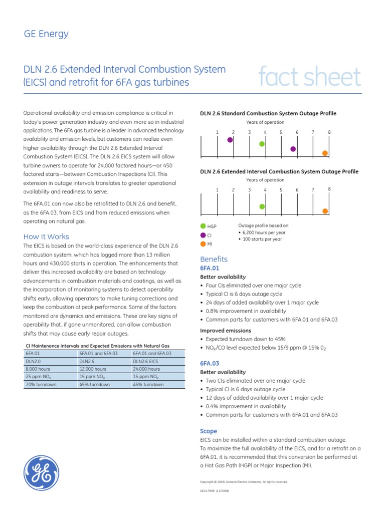 6FA DLN 2.6 Extended Interval Combustion System - GEA17898 | PDF ...