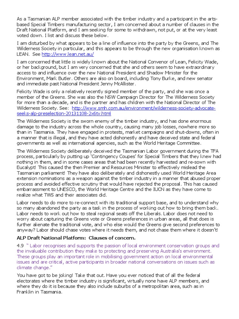 Change The ALP Draft National Platform | PDF | Australian Labor Party ...