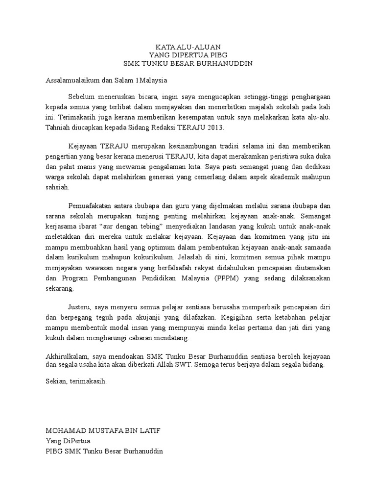 Kata Aluan Ydp Pibg | PDF