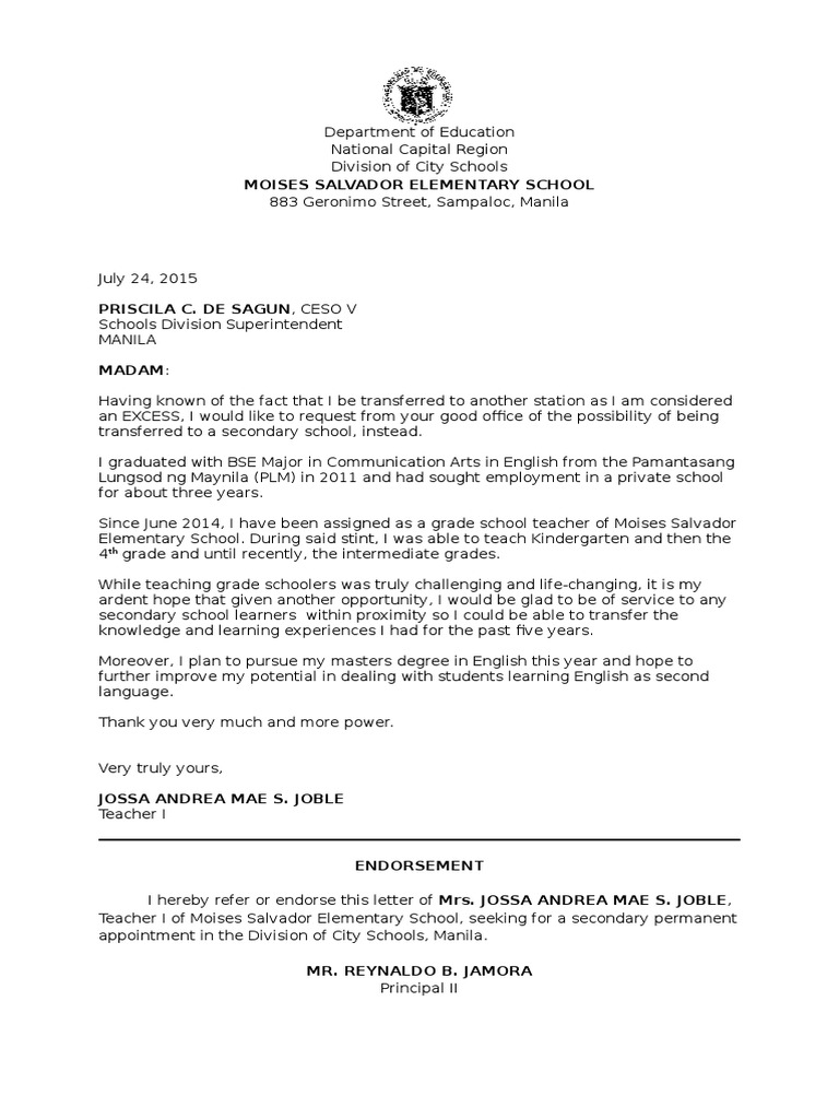 Letter of Transfer | PDF | Cognition | Learning