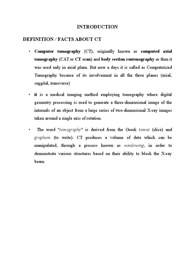 Introduction | PDF | Ct Scan | Tomography