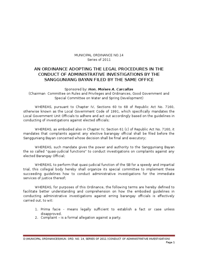 Conduct of Administrative Investigation | PDF | Lawsuit | Judgment (Law)