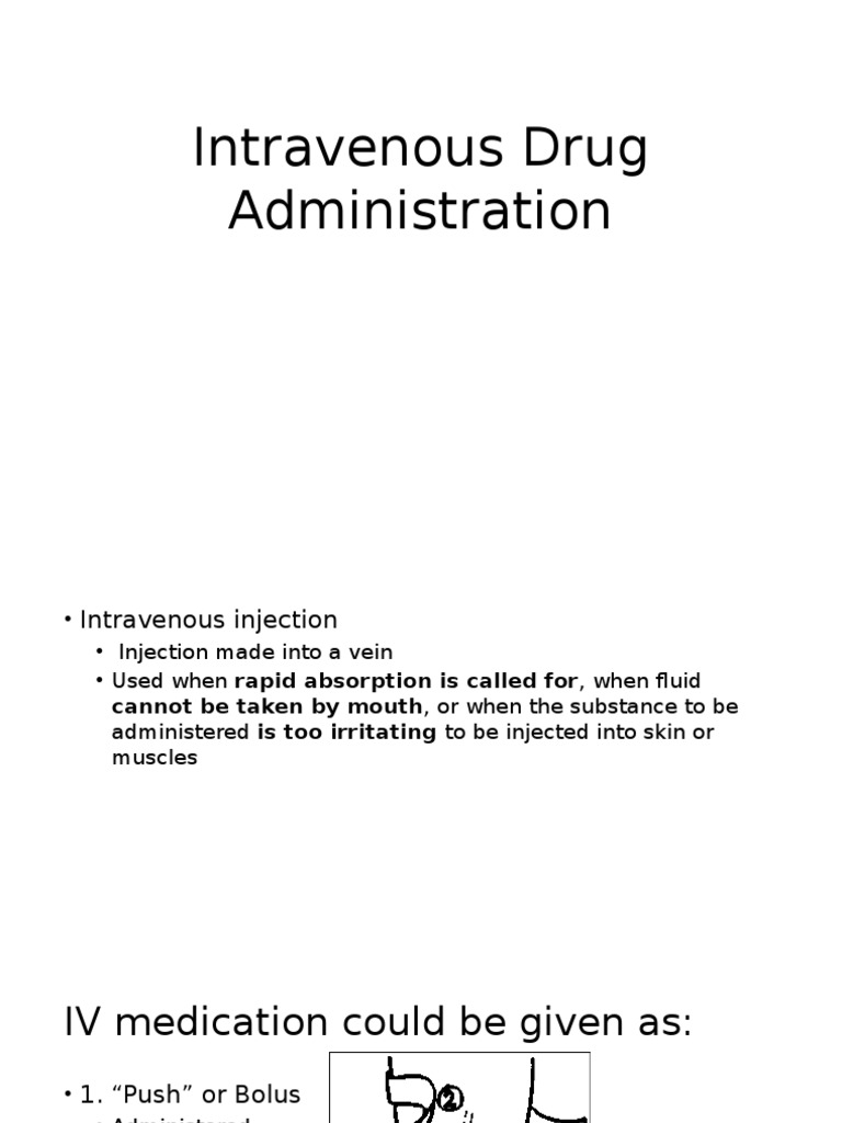 IV Drug Administration Procedures | PDF | Intravenous Therapy | Medicine