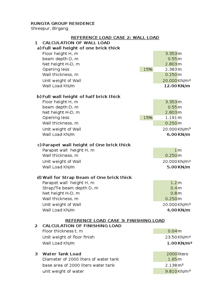 Time Period and Load Calculation | PDF | Building Engineering | Building