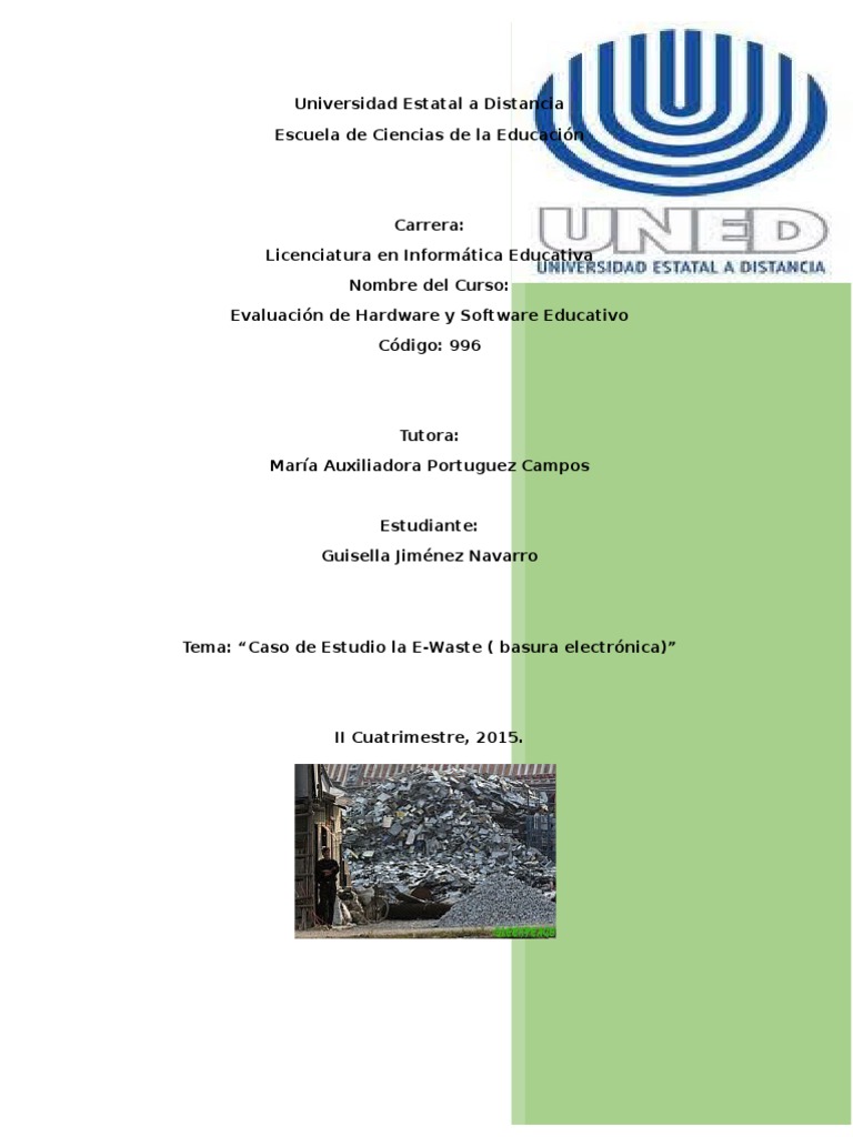 E-WASTE Basura Electrónica | PDF | Residuos electrónicos | Residuos