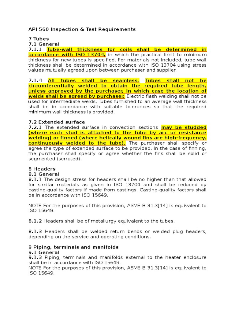 API 560 Inspection | PDF | Structural Steel | Refractory