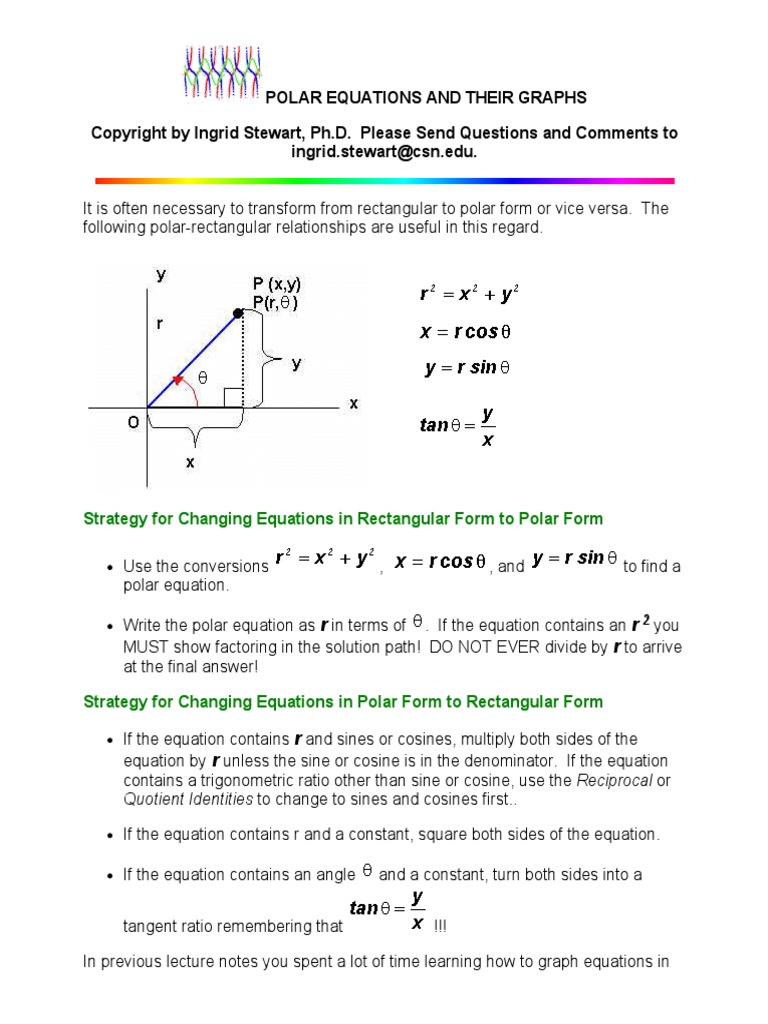 Polar Equations and Their Graphs | PDF | Trigonometric Functions ...