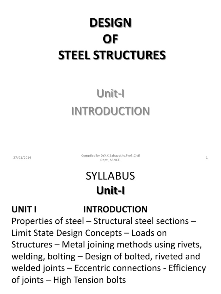 Steel Structures Design Overview | PDF | Steel | Metals