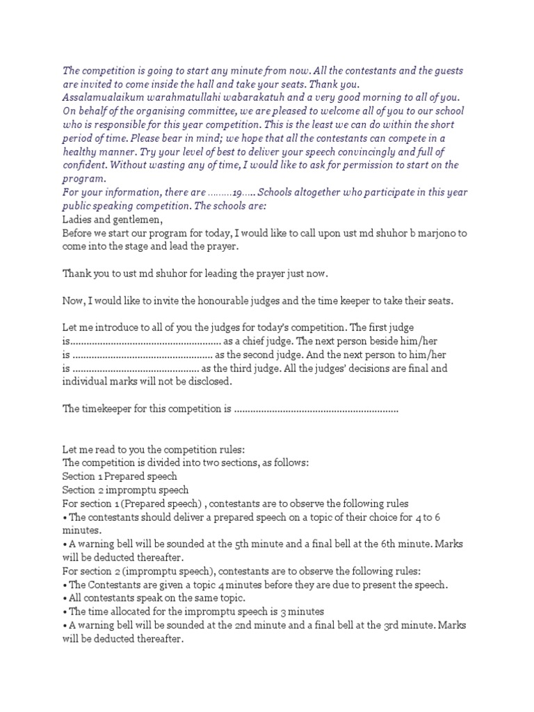 Emcee Script | PDF | Career & Growth