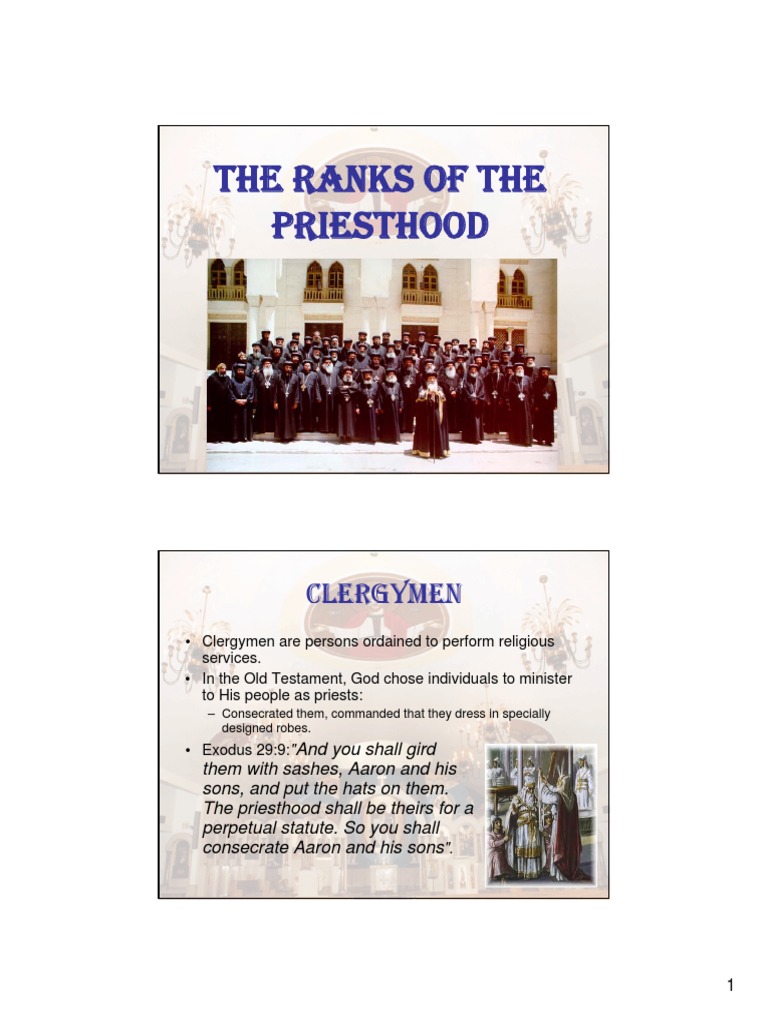 8OT8E -Ranks of Priesthood | Deacon | Clergy