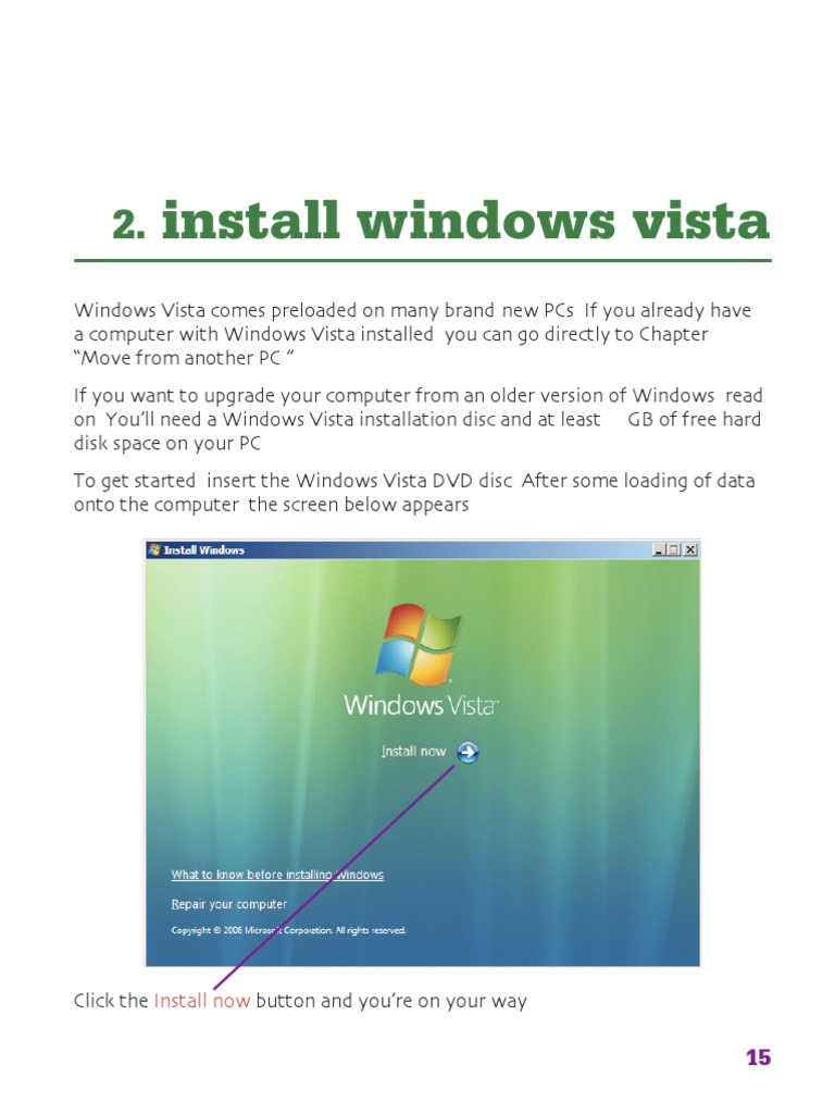 Installing Windows Vista Guide | PDF | Installation (Computer Programs ...