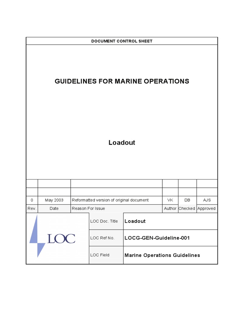 Marine Loadout Operations Guide | PDF | Crane (Machine) | Surveying