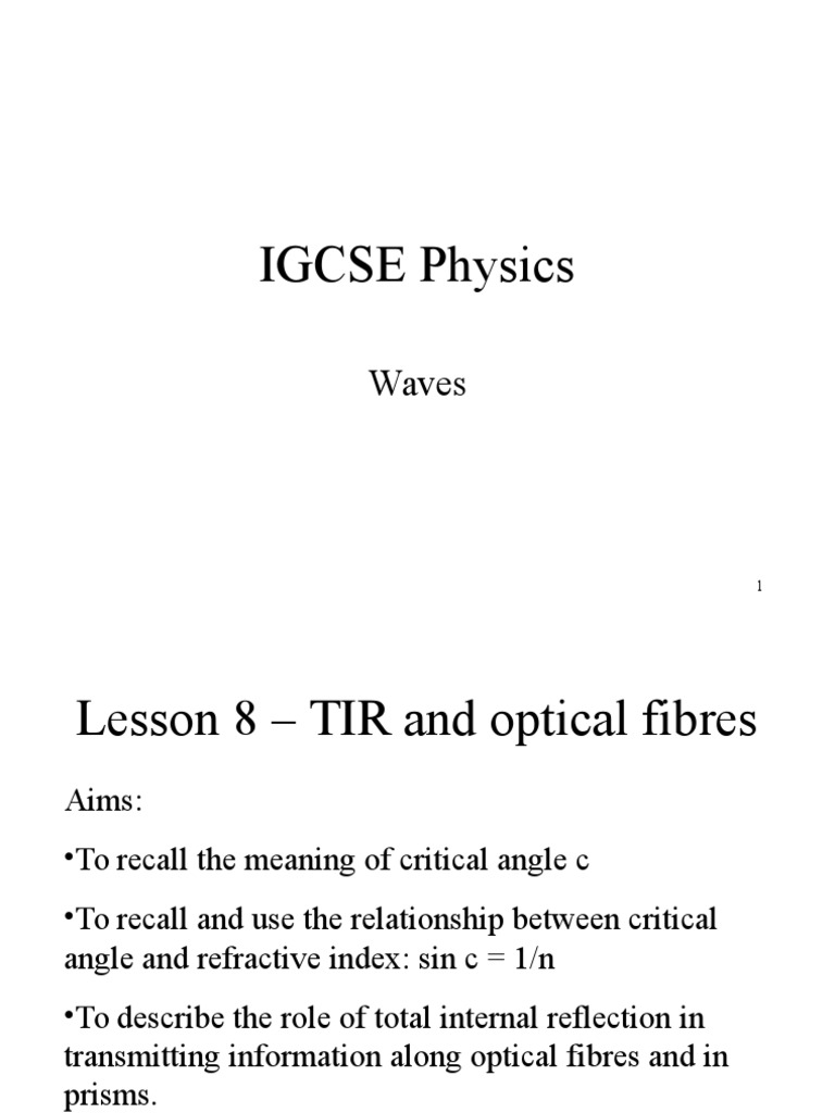 TIR and Optical Fibres | Refraction | Optical Fiber