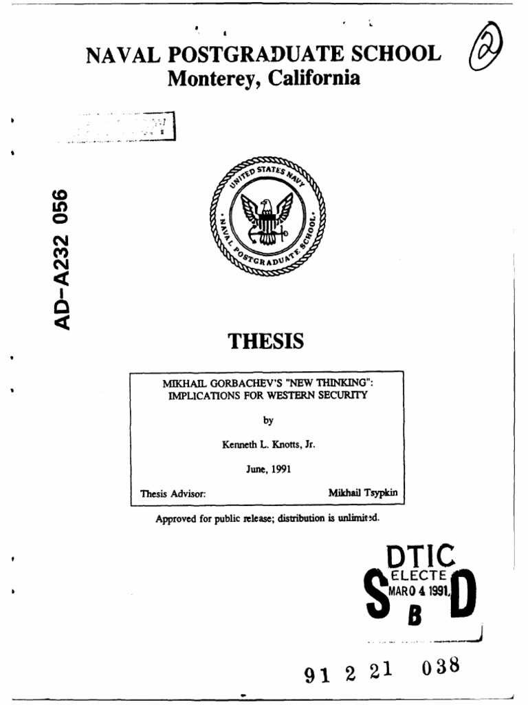 Mikhail Gorbachev's - New Thinking - Implication For Western Security ...