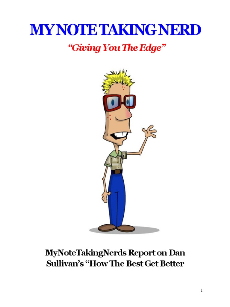 My Note Taking Nerd - Dan Sullivan - How The Best Get Better | Download ...