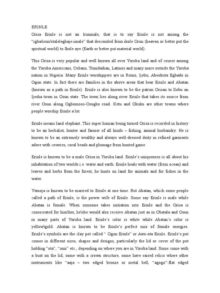 ERINLE | PDF | Religion And Belief