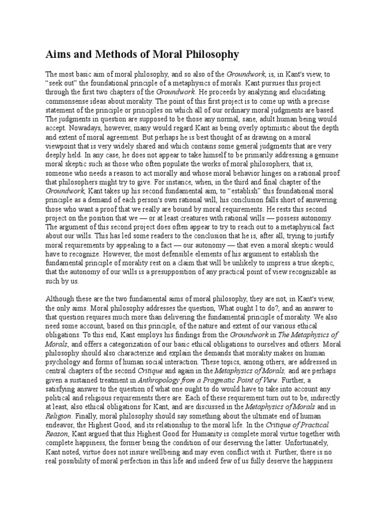 Kant's A Priori Method in Morality | PDF | A Priori And A Posteriori ...